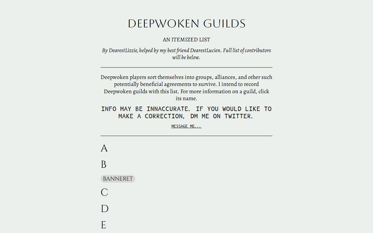 DEEPWOKEN GUILD LIST